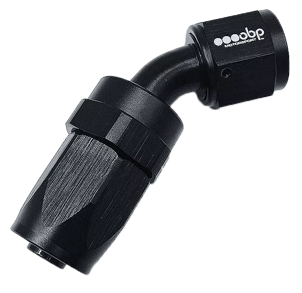OBP 45 Degree CPE Hose End Fitting Black AN -10 – Palmside NZ